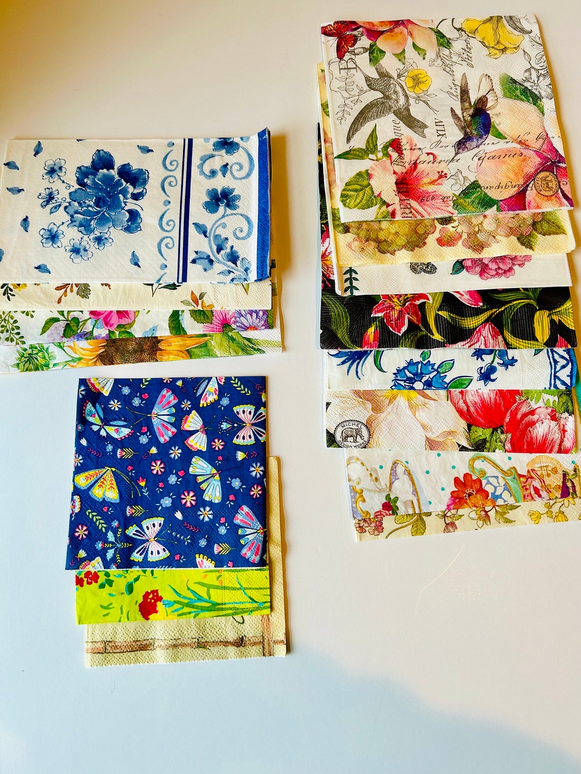 Flower Flora Paper Napkins SET of 15 Different Patterns Hydrangeas ...