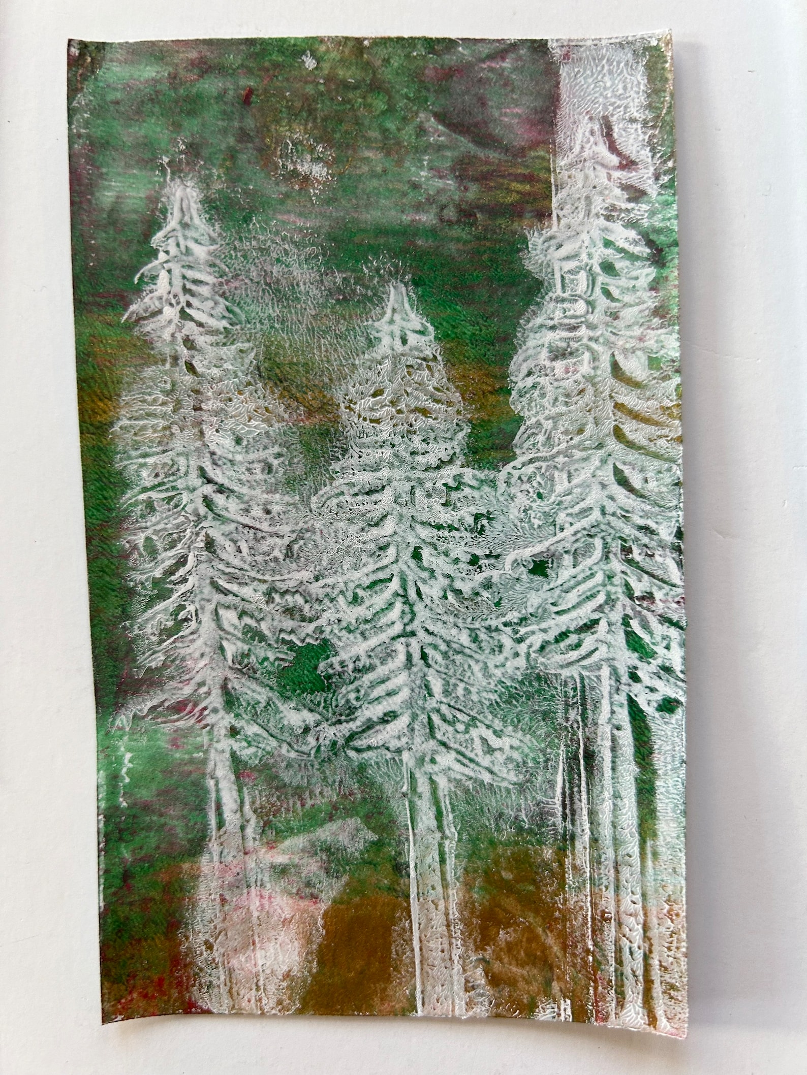 GELLI PRINTS Winter Abstract Index Cards Setof 20 Handprinted UNIQUE ...