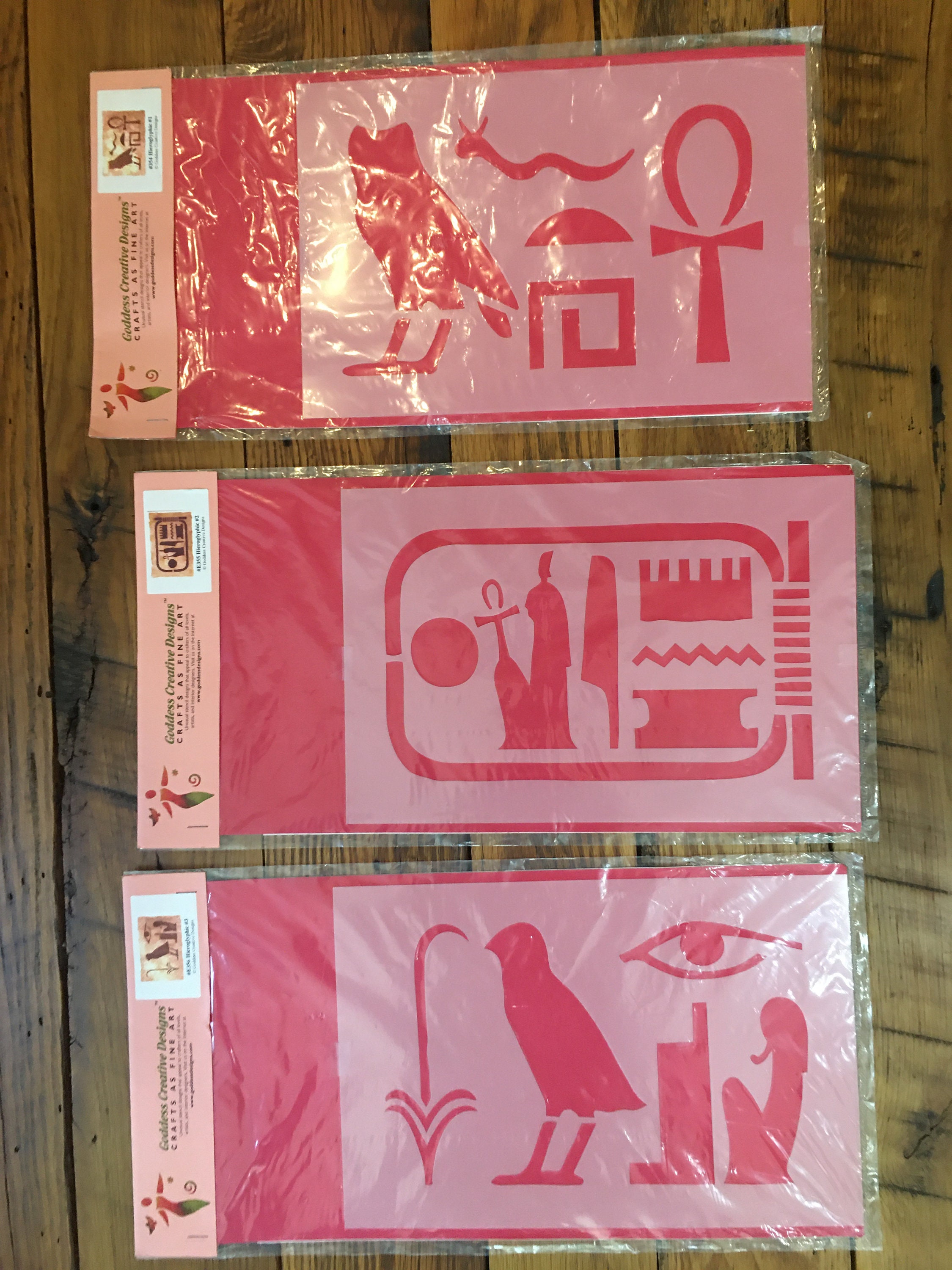 Stencil Creative Goddess Design SET of 3 Egyptian Motif Stencils Ankh ...