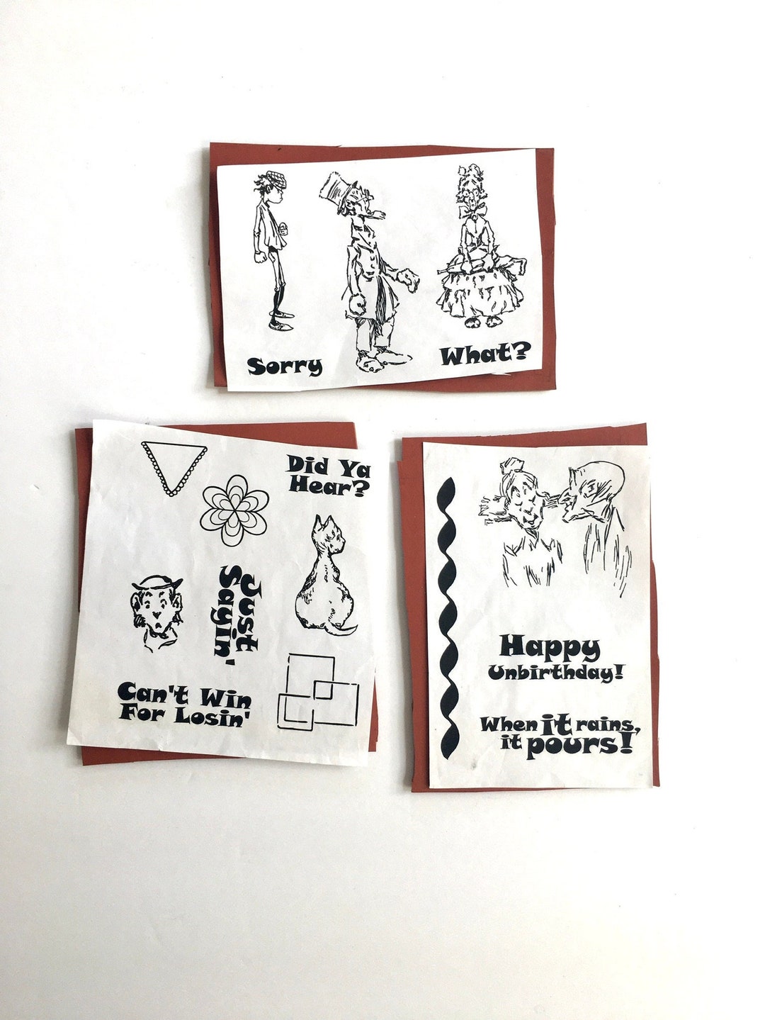 Unmounted Rubber Stamps Set of 17 Grumpy Old People Car Sayings Young ...
