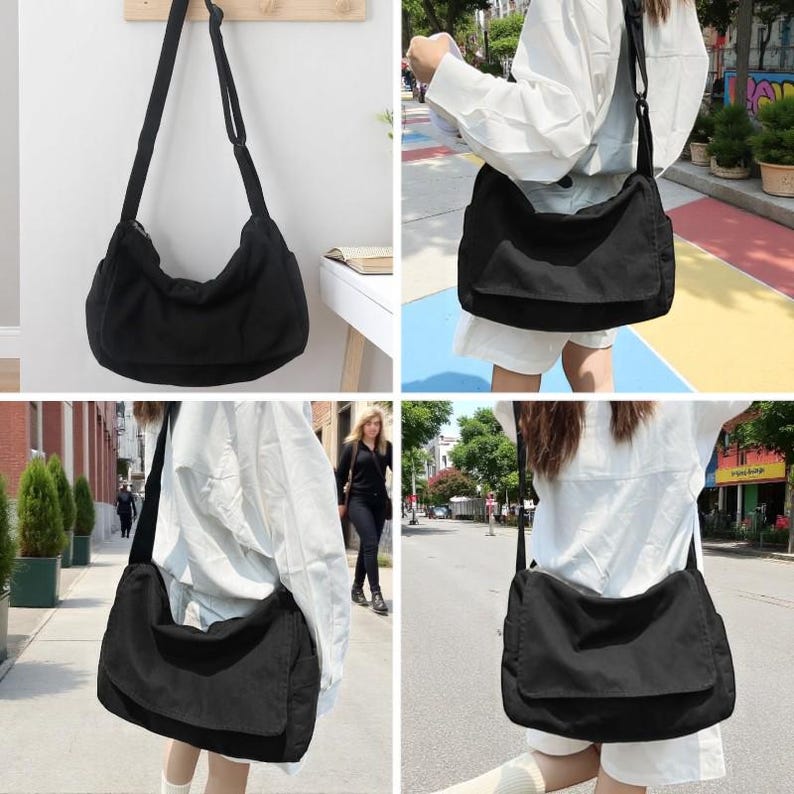 Lightweight Spacious Crossbody Tote for School - Custom Embroidered ...