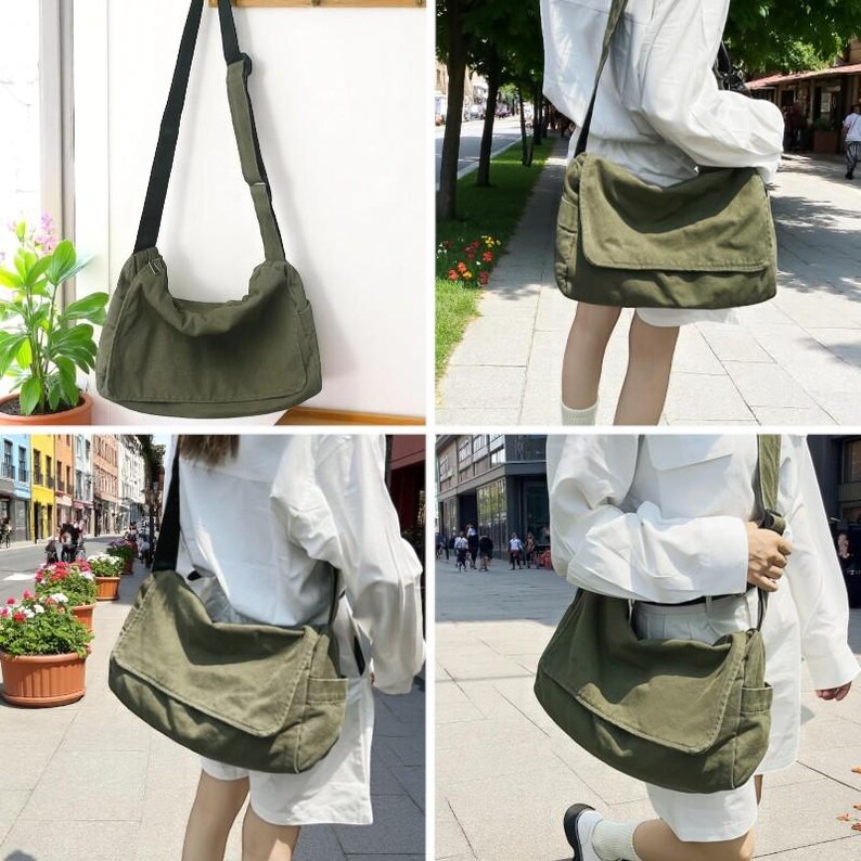Lightweight Spacious Crossbody Tote for School - Custom Embroidered ...