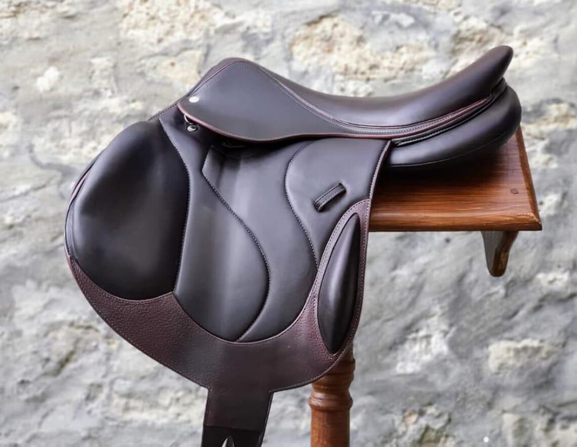 Handmade Jump Saddle | English Riding Saddle | Padded Leather Saddle ...