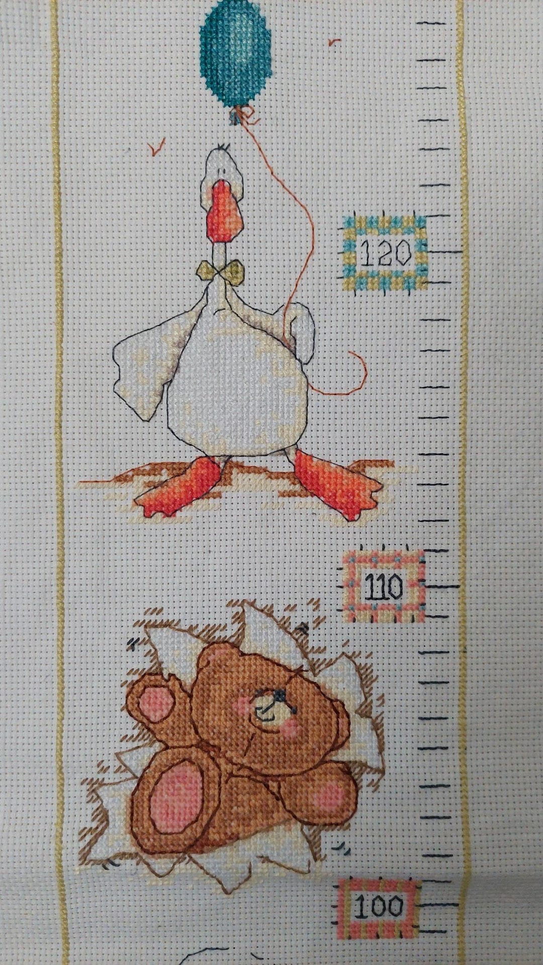 Embroidered Growth Chart Measuring Stick Forever Friends Bear for ...