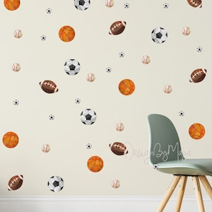 Sport Wall Stickers, Sports Balls Wall Decals, Kids Sport Decor, Soccer ...