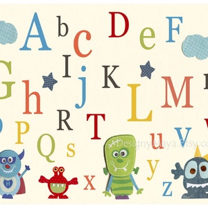 Monster Nursery Wall Art Baby Nursery Decor Kids Room Decor Kids Room ...
