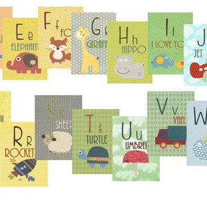 Alphabet Cards A to Z Animal Alphabet Card Set Nursery Wall Cards ...