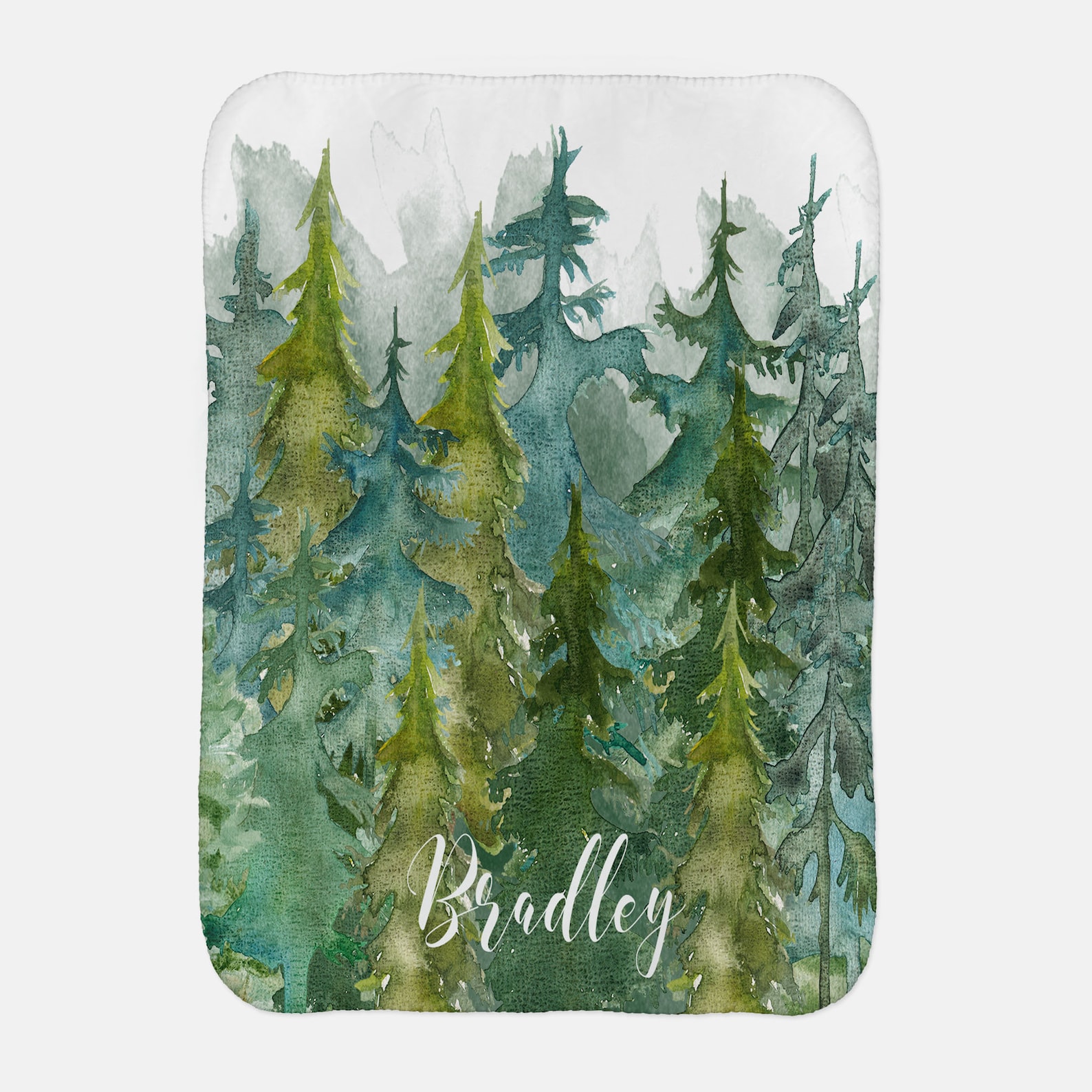 Pine Tree Baby Blanket Forest Nursery Bedding Green Forest | Etsy