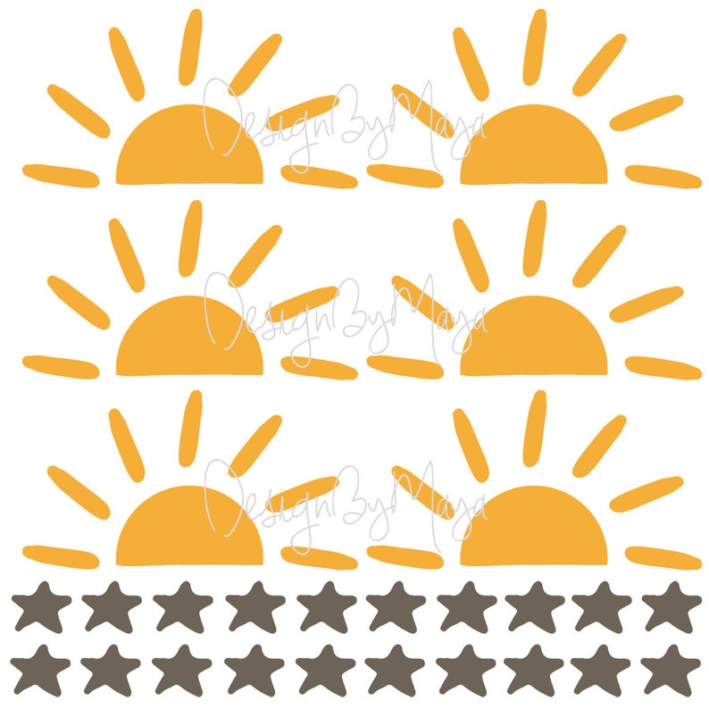 Sun Wall Sticker Decor Half Sun Design Boho Design Abstract - Etsy