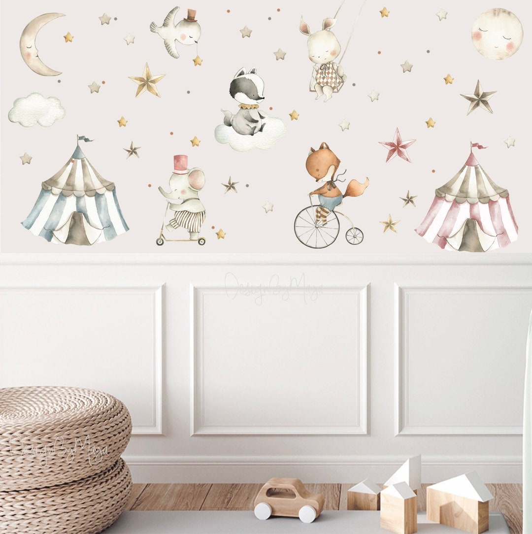 Circus Decals, Nursery Wall Decals, Circus Festival, Wall Decor, Kids ...
