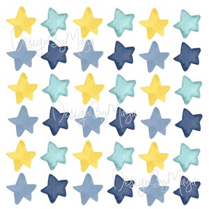 Stars Nursery Fabric Decal Baby Watercolor Stars Nursery Art Watercolor ...