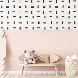 Modern Wall Decal, Line Stickers, Lines Fabric Decals, Scandinavian Art ...