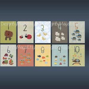 Cards Numbers Count to 10, Animal Alphabet Card Set, Nursery Wall Cards ...