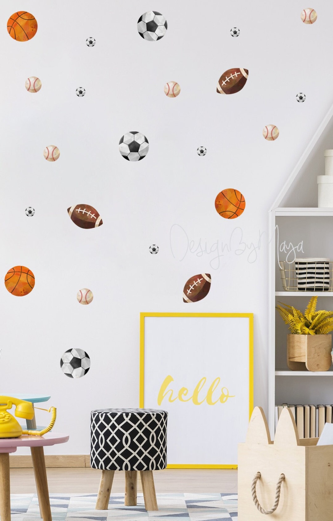 Sport Wall Stickers, Sports Balls Wall Decals, Kids Sport Decor, Soccer ...