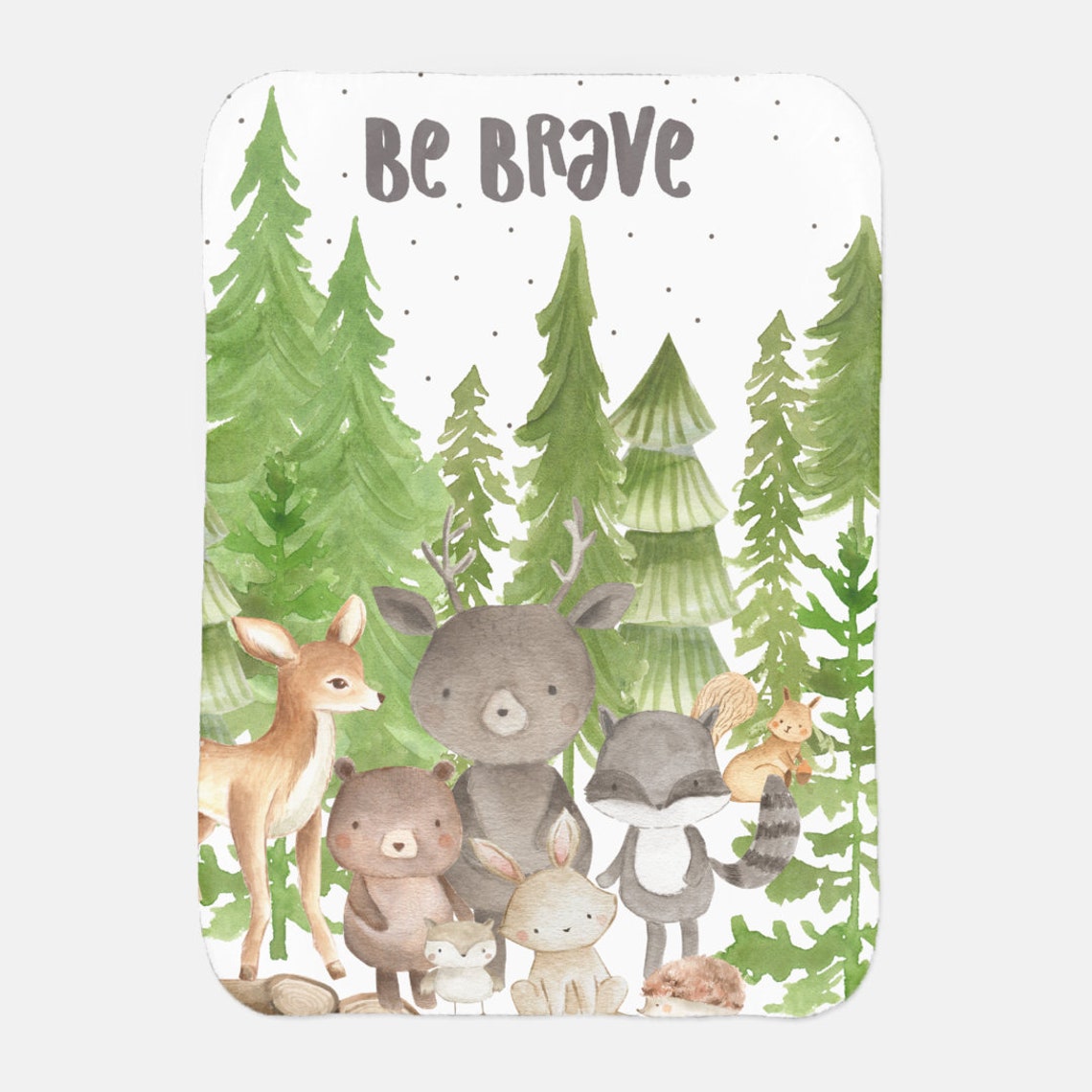Pine Tree Baby Blanket Forest Nursery Bedding Green Forest - Etsy