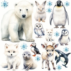 Arctic Animals Nursery Wall Decal: Modern Baby Room Decor - Etsy