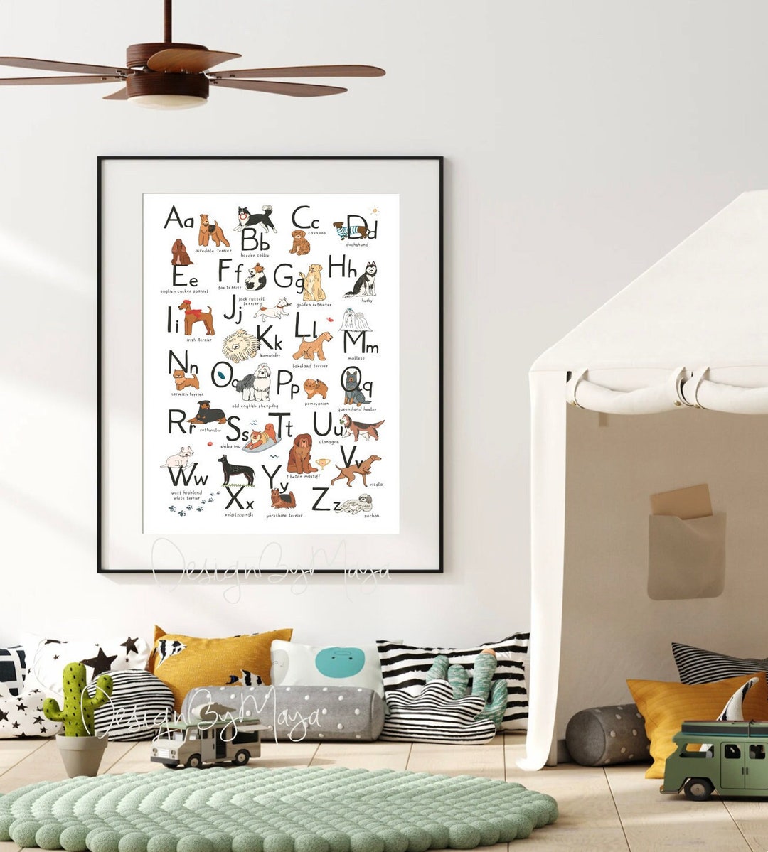 Dog Breed Alphabet Print, Safari Nursery Decor - Etsy