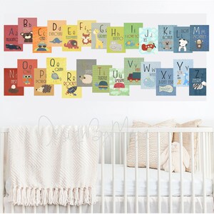 Alphabet Cards, A to Z, Animal Alphabet Card Set, Nursery Wall Cards ...