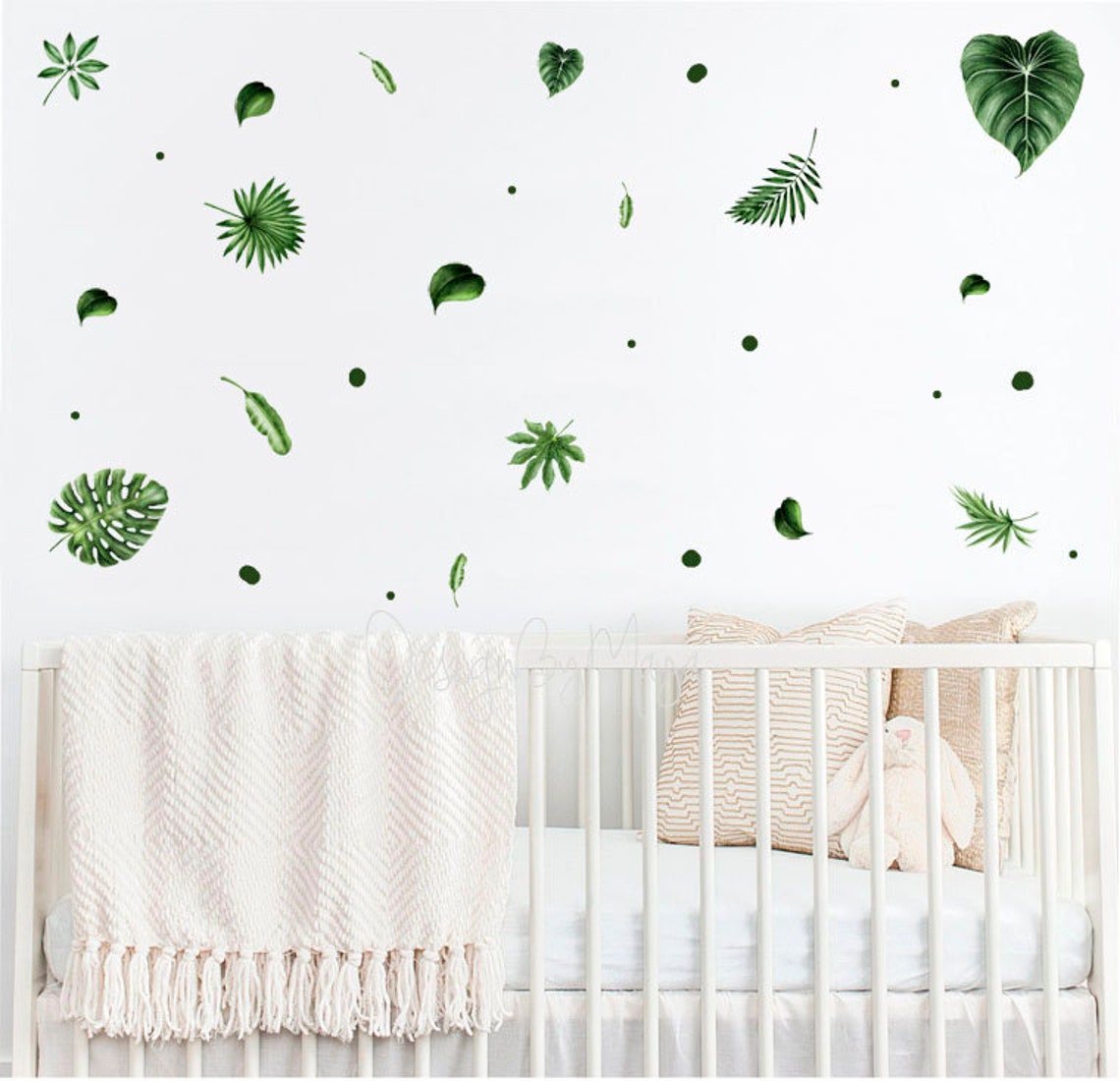 Watercolor Monstera Leaf Decals Green Monstera Wall Decals | Etsy