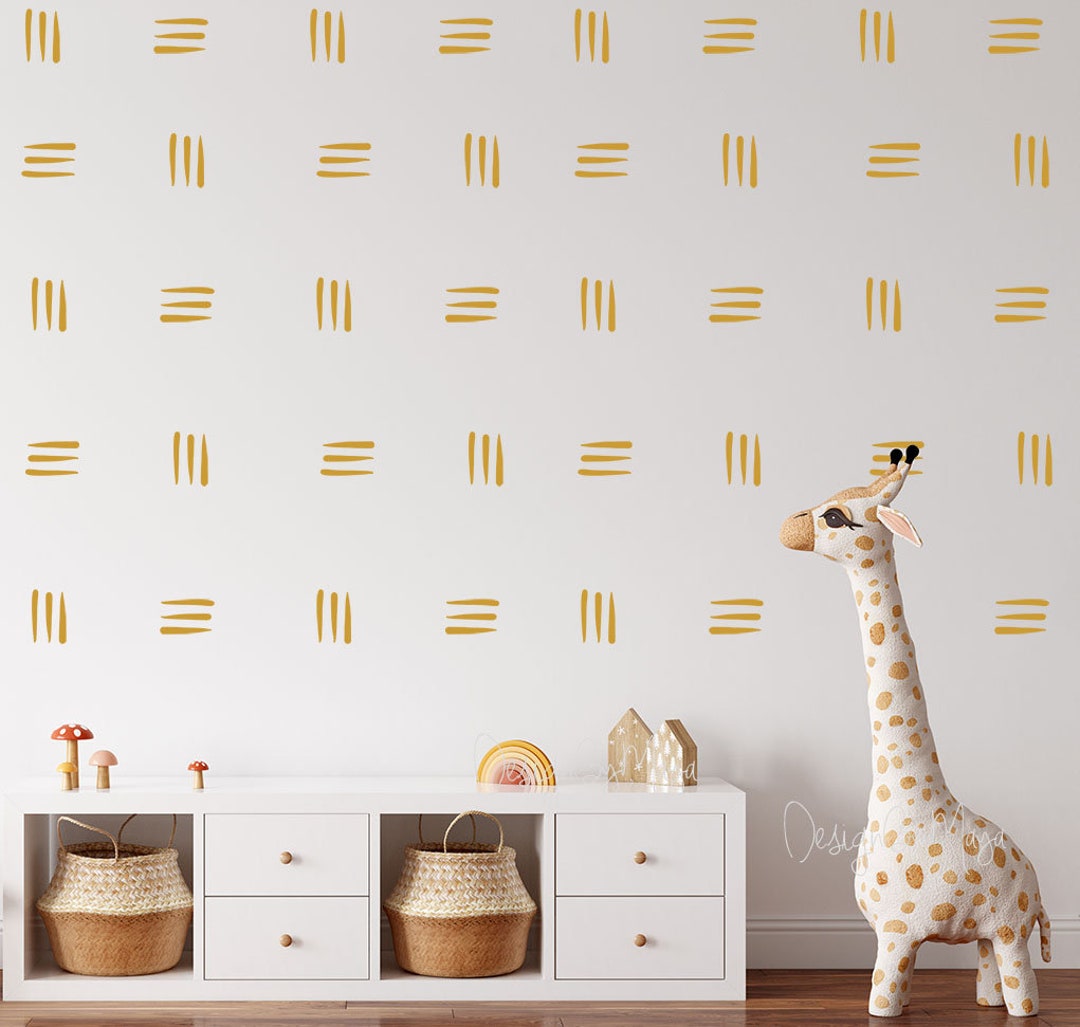 Lines Wall Decal, Hand Drawn Stripe Decal, Chevron, Stripes Wall ...