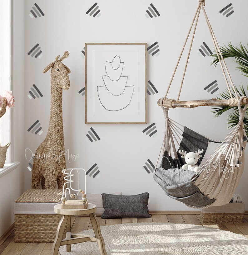 Waves Wall Decals Design Your Own Earth Tones Stripes | Etsy