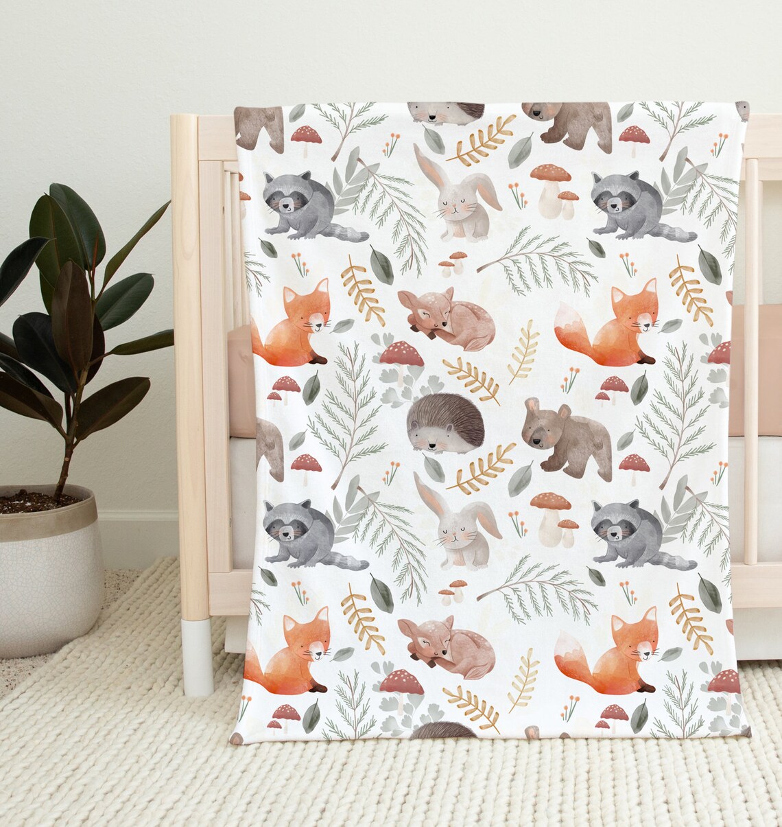 Dino Map Nursery Blanket Baby Dino Blanket Baby Animals - Etsy