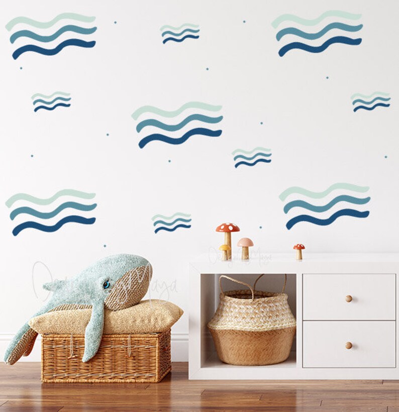 Waves Wall Decals Design Your Own Earth Tones Stripes - Etsy