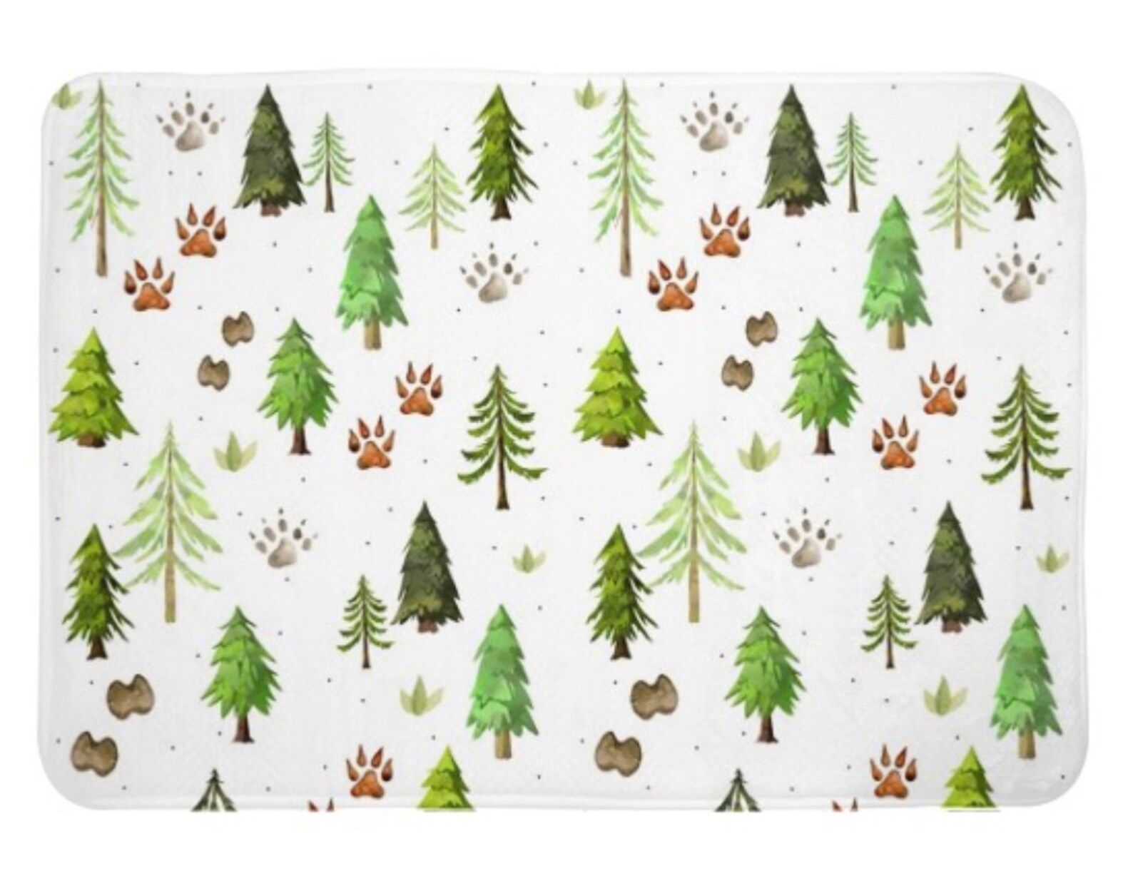 Kids Bath Mat Woodland Bath Mat Forest Bath Mat Bathroom | Etsy