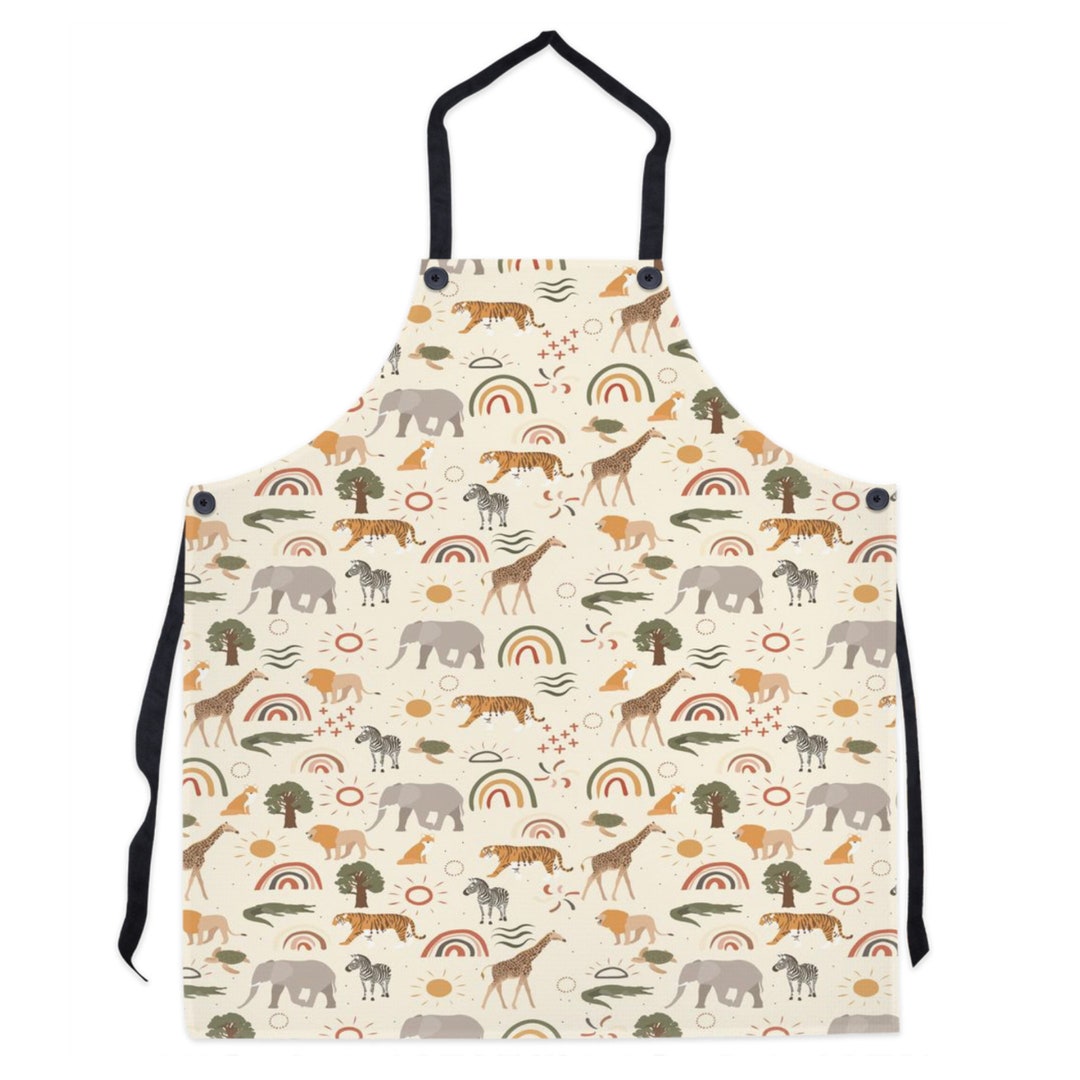 Safari Design Apron, Chef’s Apron, Cool Cooking Apron, Swimmers Design ...