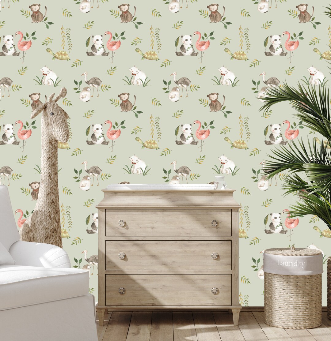 Whimsical Baby Wallpaper, Girl Room, Girl Nursery Wall Decor, Baby Room ...