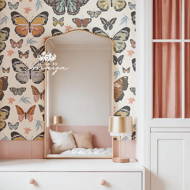 Bugs & Insects Wallpaper: Boho Nautical Decor Mural - Etsy