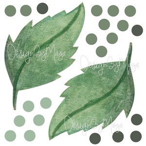 Giant Green Leaves Stickers Botanical Print Green Leaf Decal - Etsy