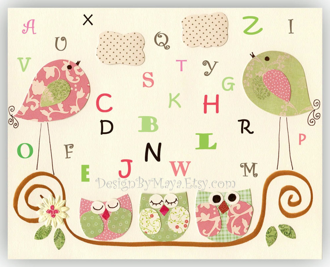 Nursery Wall Art Decor Children Art Print Alphabet..abc | Etsy