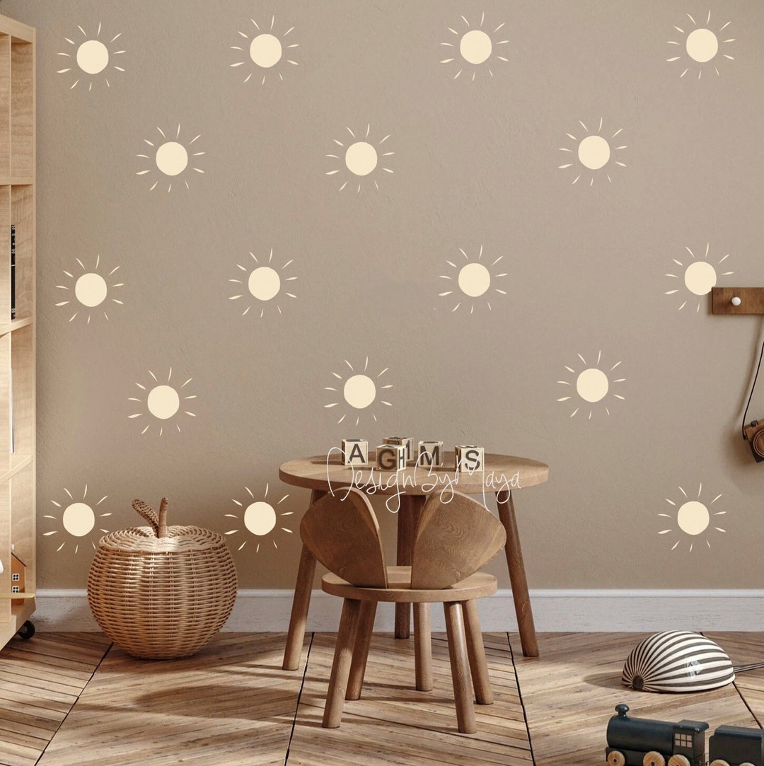 Boho Sun Wall Decals: Earth Tones Nursery Decor - Etsy
