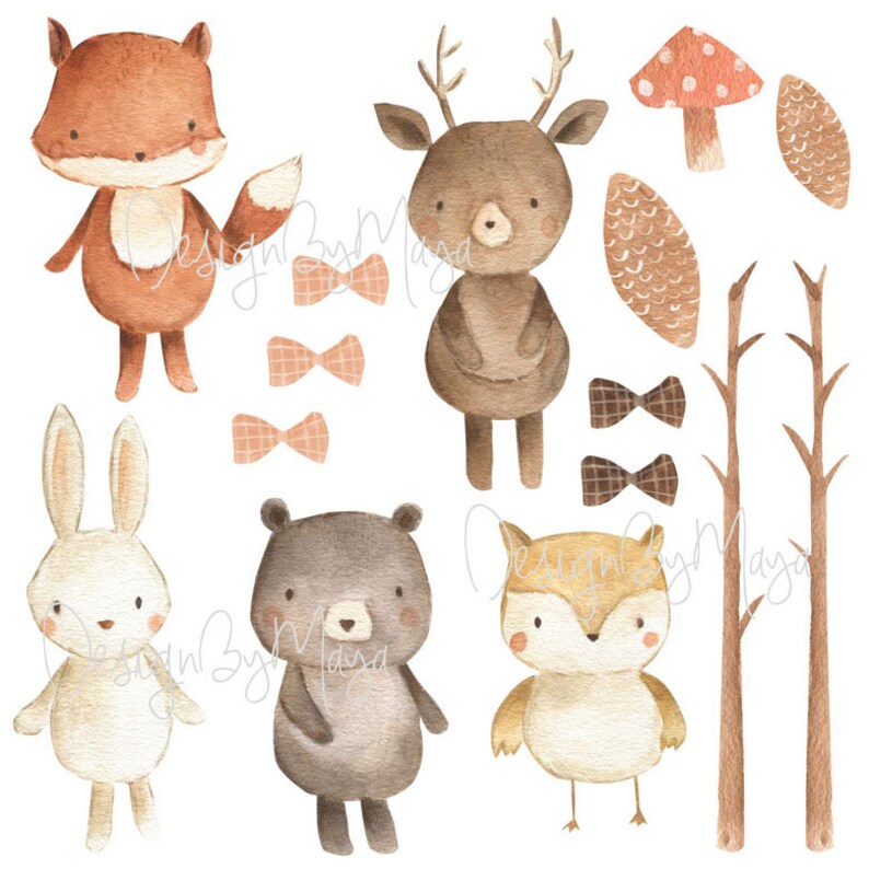Woodland animals decals forest Friends Decals Baby Room | Etsy