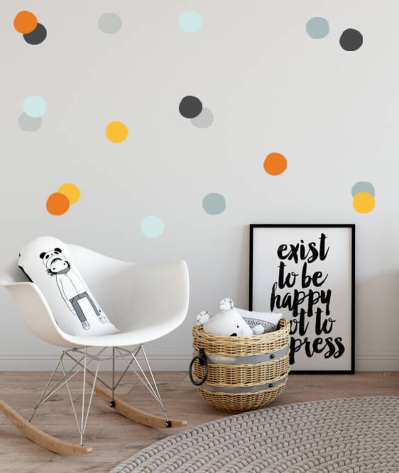 Vinyl Stickers Polka Dots Wall Decals Teal Coral Polka - Etsy
