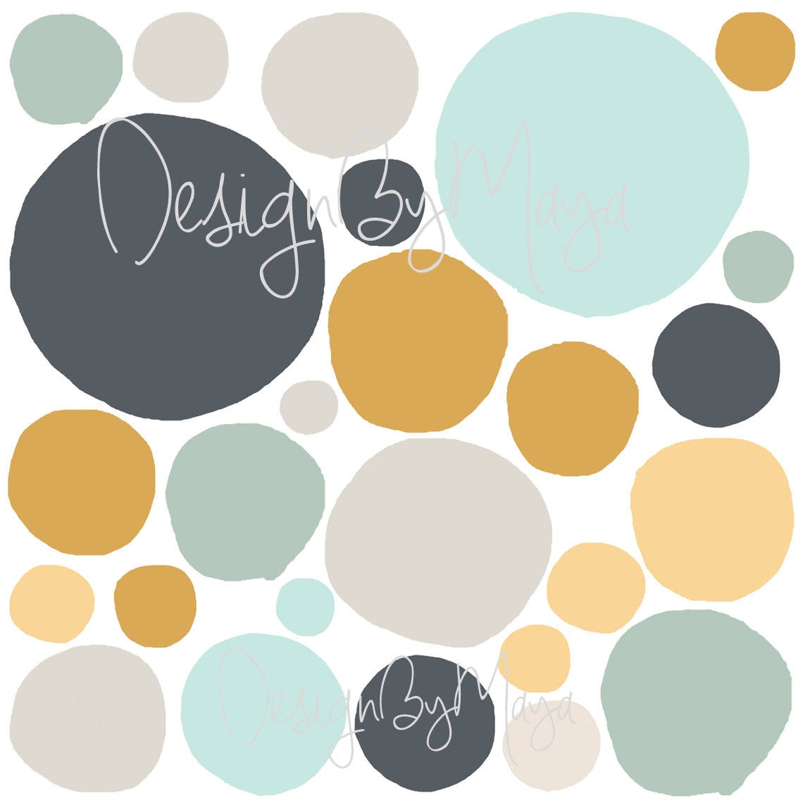 Gender neutral Decor Wall Mural Polka dots Wall Decals art | Etsy