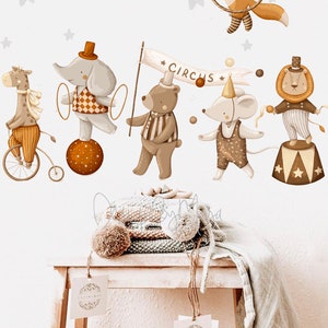 Vintage Circus Decals, Nursery Wall Decals, Circus Festival Decor, Kids ...