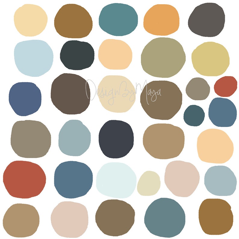 Boho Abstract Shapes Decal Muted Colors Boho Wall Stickers - Etsy