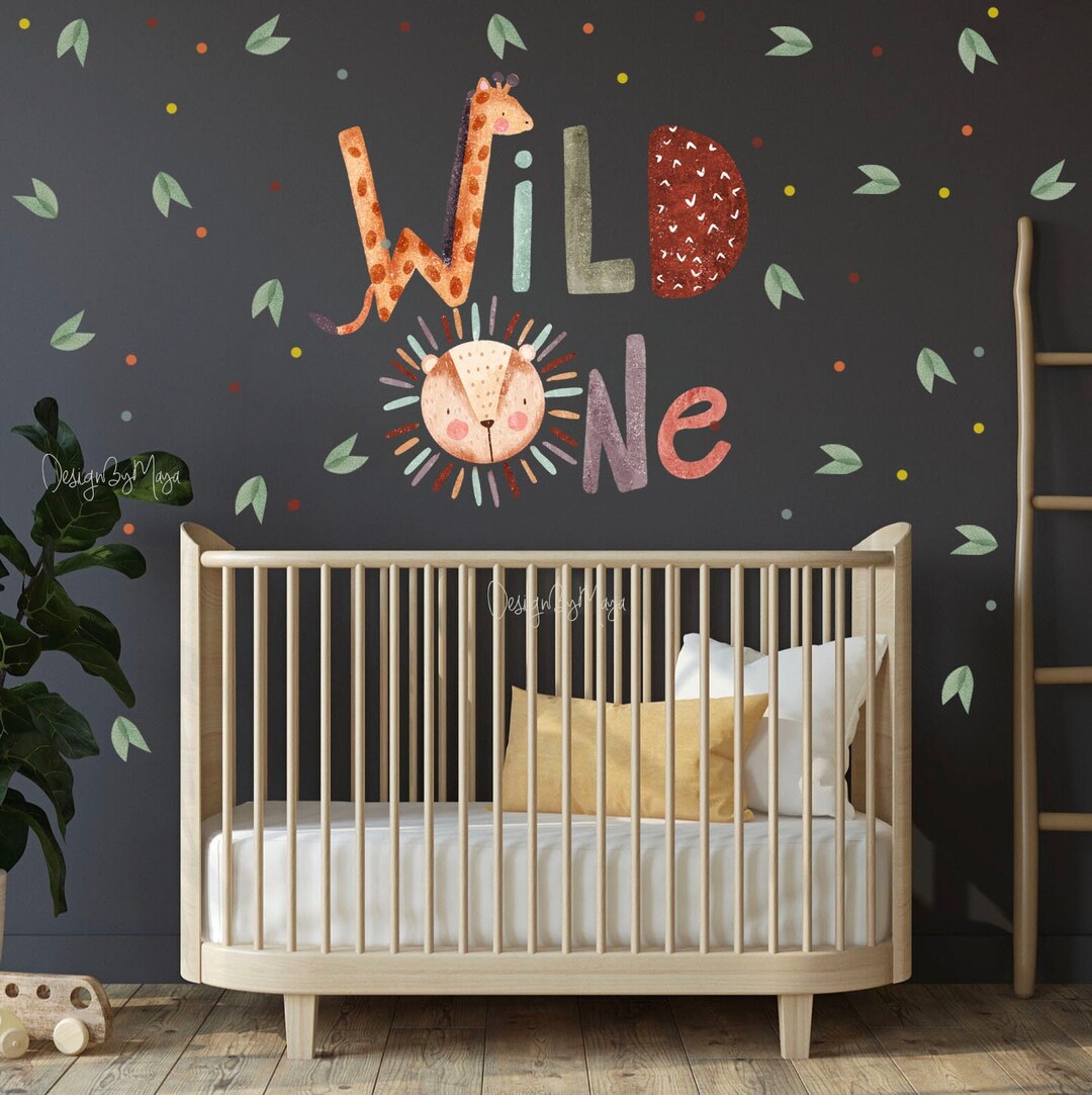 Nursery Decals, Earth Tones Wall Decal, Gray, Teal, Polka Dots, Nursery ...