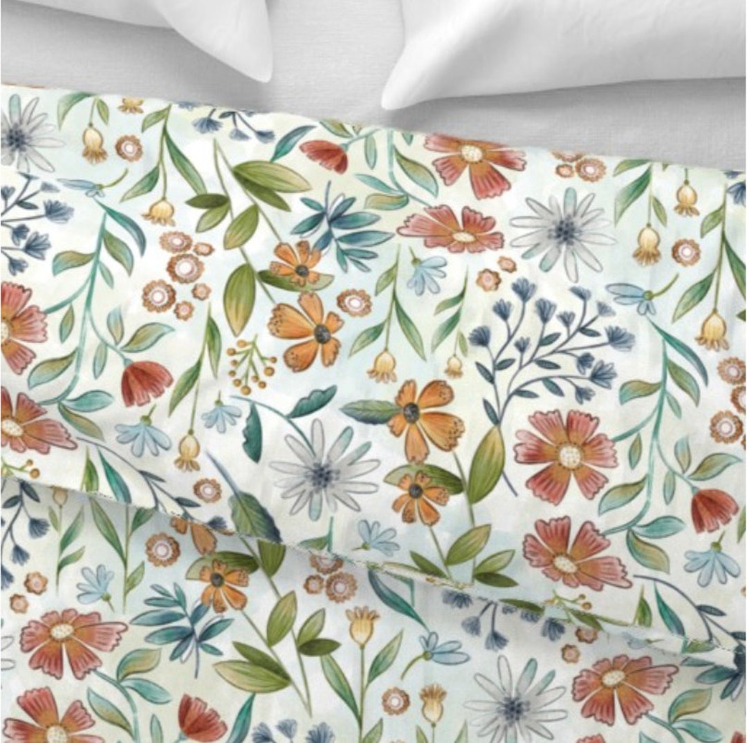 Wild Flowers Duvet, Woodland Theme Bedding, Whimsical Forest Duvet ...