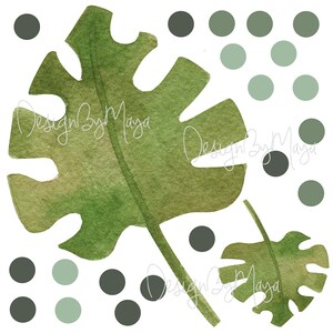 Giant Green Leaves Stickers Botanical Print Green Leaf Decal - Etsy