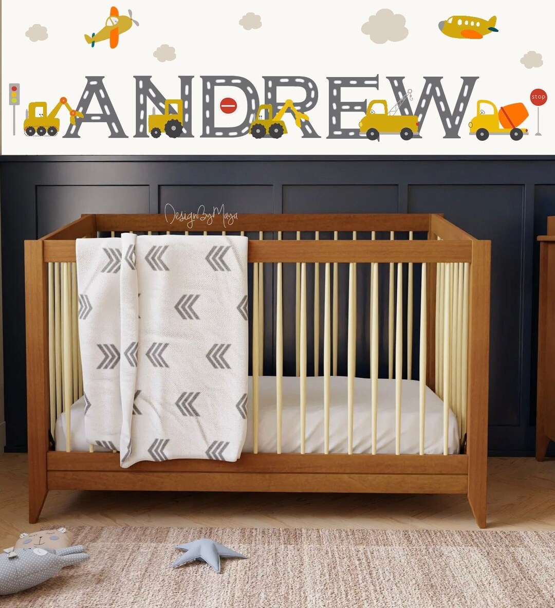 Personalized Baby Name Decals: Cars & Trucks Nursery Decor - Etsy