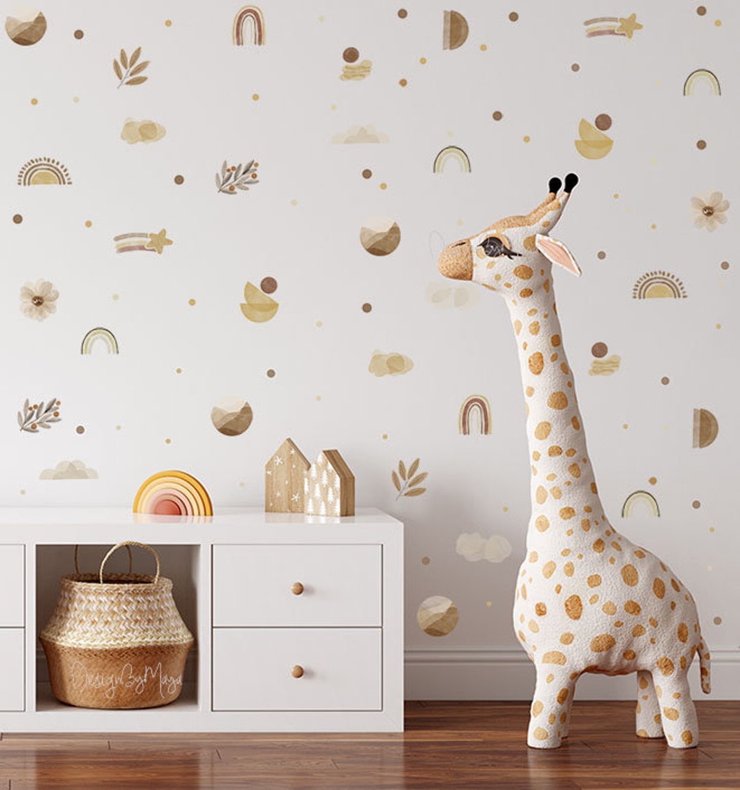 Earth Tones Wall Decals: Boho Abstract Shapes, Kids Room Decor - Etsy