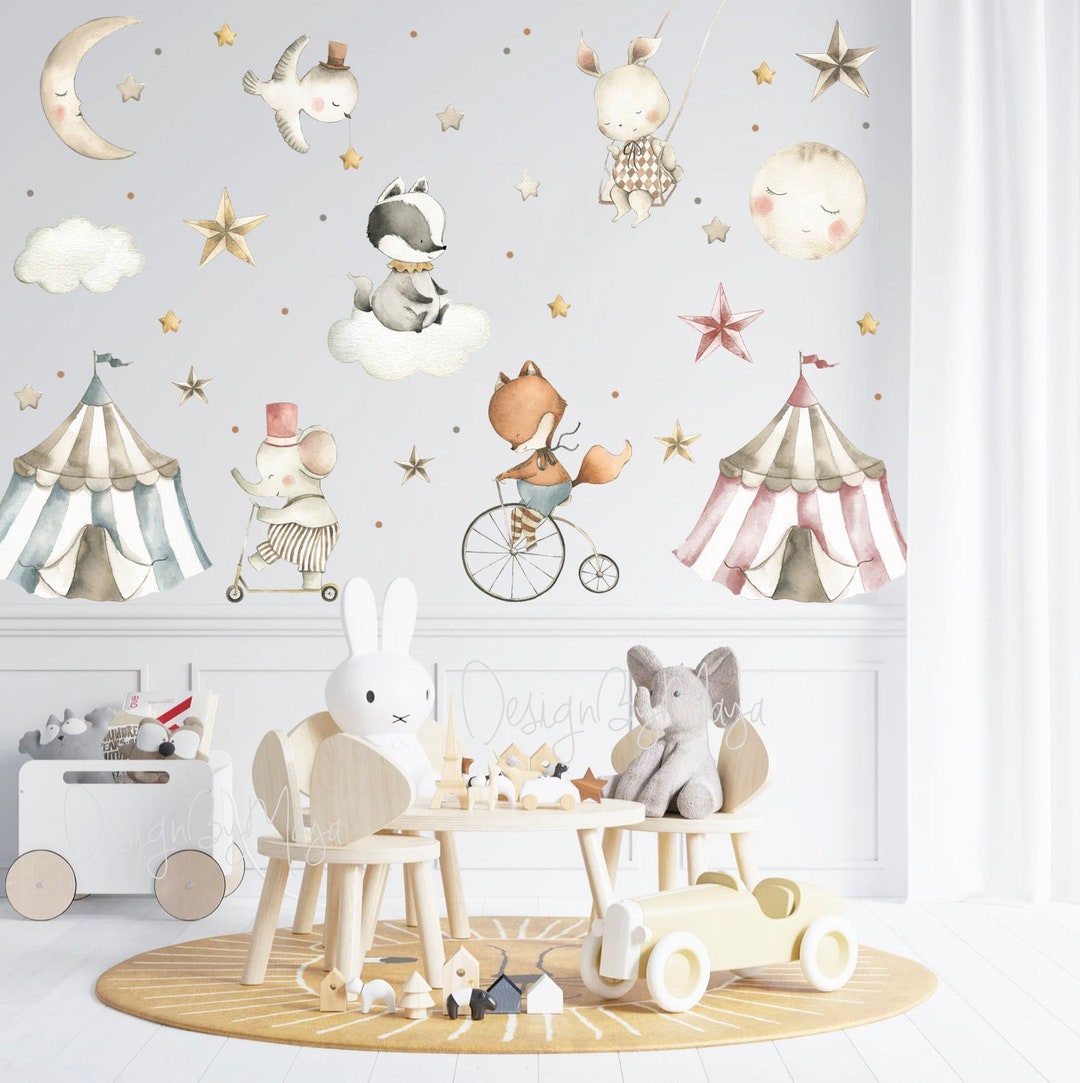 Nursery Wall Decals, Circus Decals, Wall Decor, Kids Room Decals ...