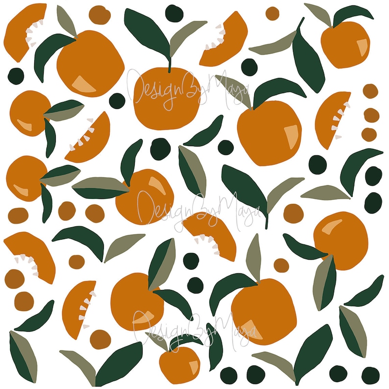Fabric Orange Wall Decals: Clementine Nursery Decor - Etsy