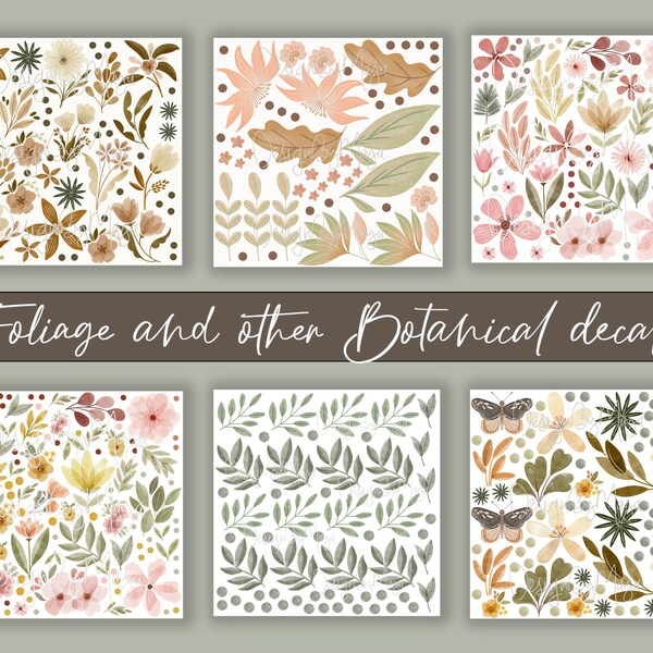 Botanical Wall Decal - Etsy