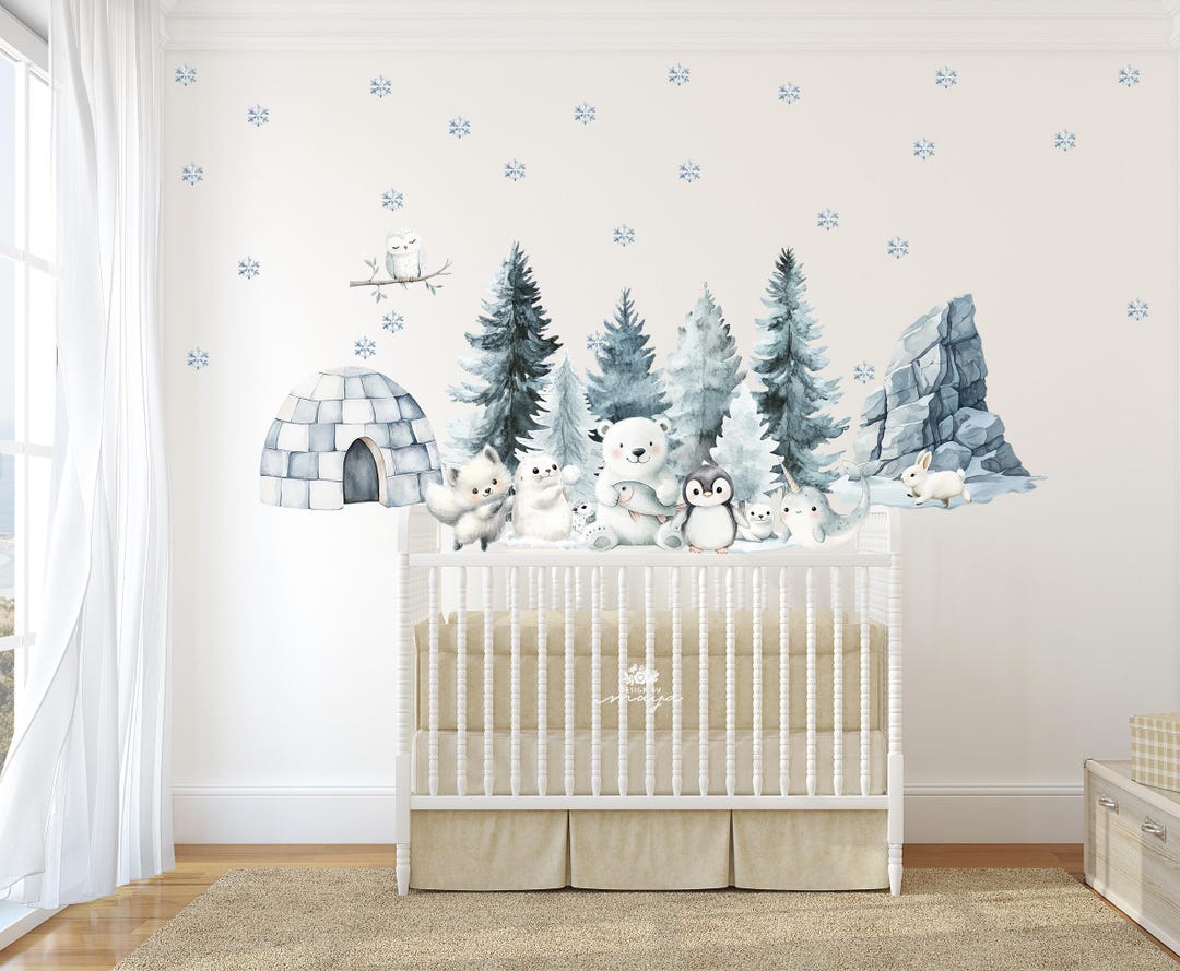 Arctic Animals Fabric Wall Decals: Modern Nursery Decor - Etsy
