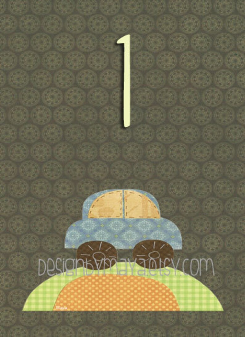 Cards Numbers Count to 10 Boy Numbers Card Set Nursery Wall | Etsy