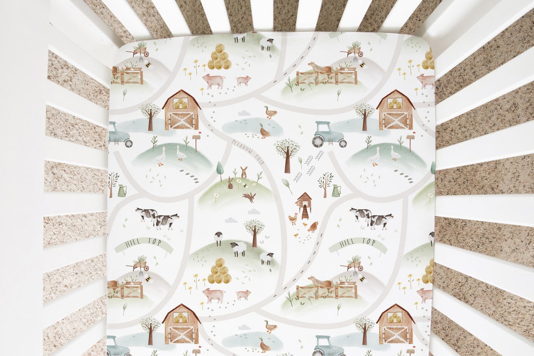 Farm Animals Crib Sheet Minky Jersey Sky Nursery Baby Baby Bedding Hot ...